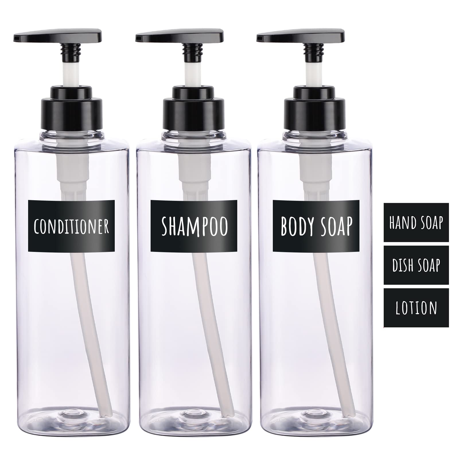 Buy Segbeauty Shower Refillable Dispenser Bottles, 3pcs 16.9oz/500ml ...