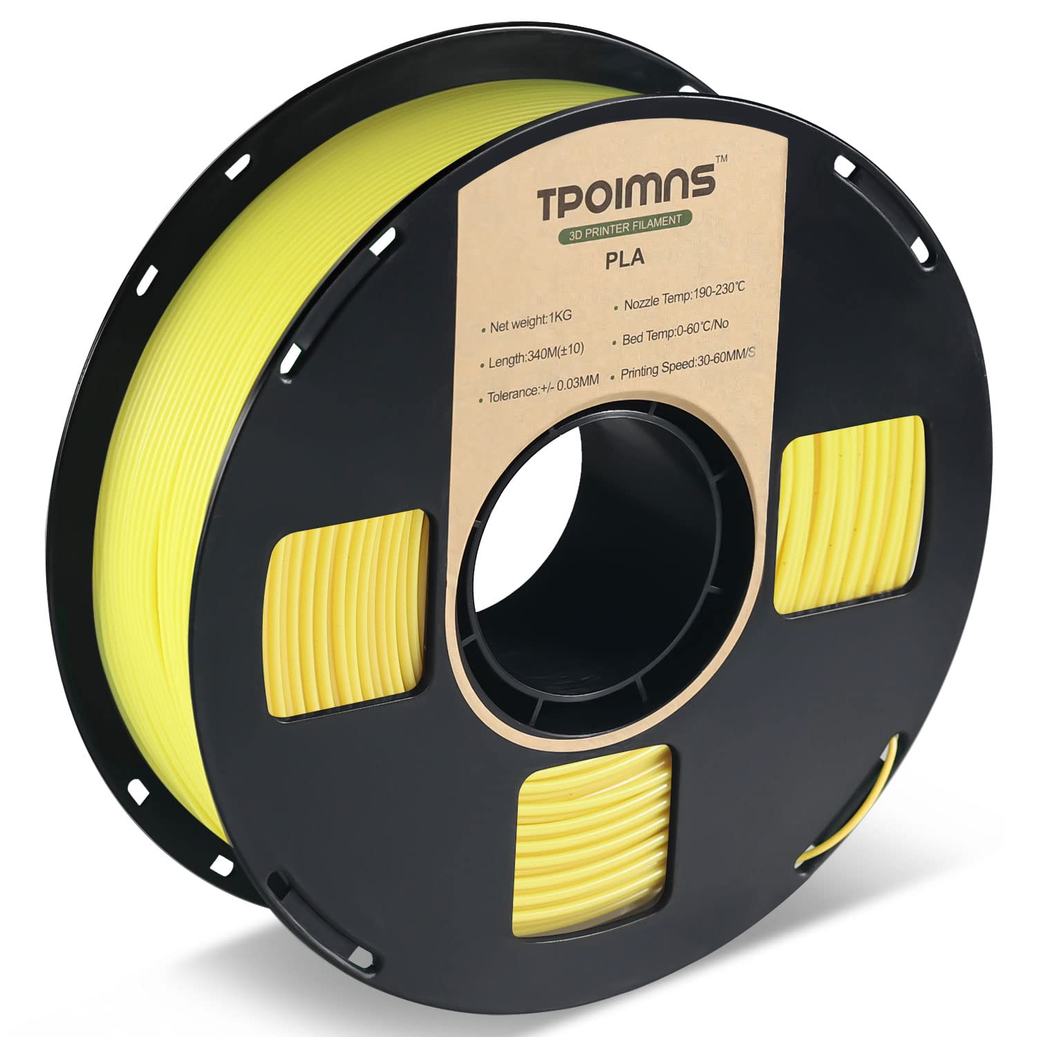 Snapklik.com : TPOIMNS PLA Filament 1.75mm, Yellow PLA 3D Printer ...