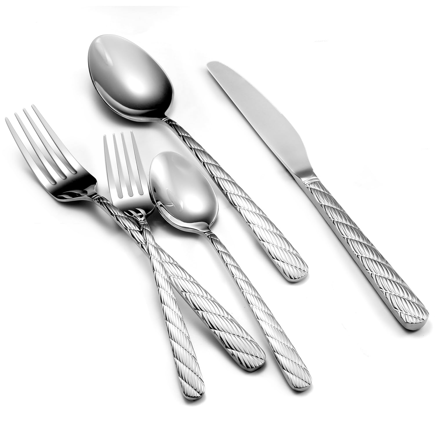 Amazon.com | Luxury Hammered Silverware Set, 30 Pieces Flatware Set ...