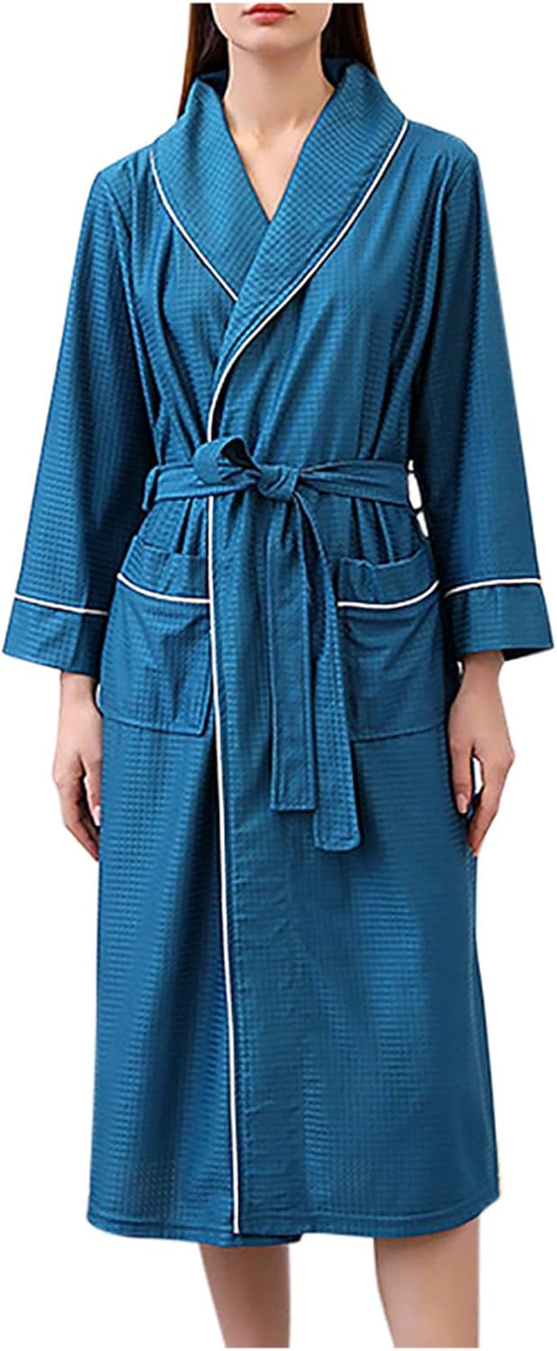 Amazon.com: Robes for Women Soft Waffle Terry Cloth Robe Lightweight ...