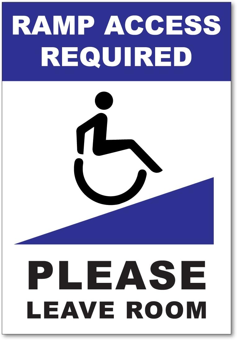 Ramp Access Required for Wheelchairs Emergency Safety Vinyl Sticker ...