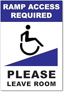 Ramp Access Required For Wheelchairs Emergency Safety Vinyl Sticker ...