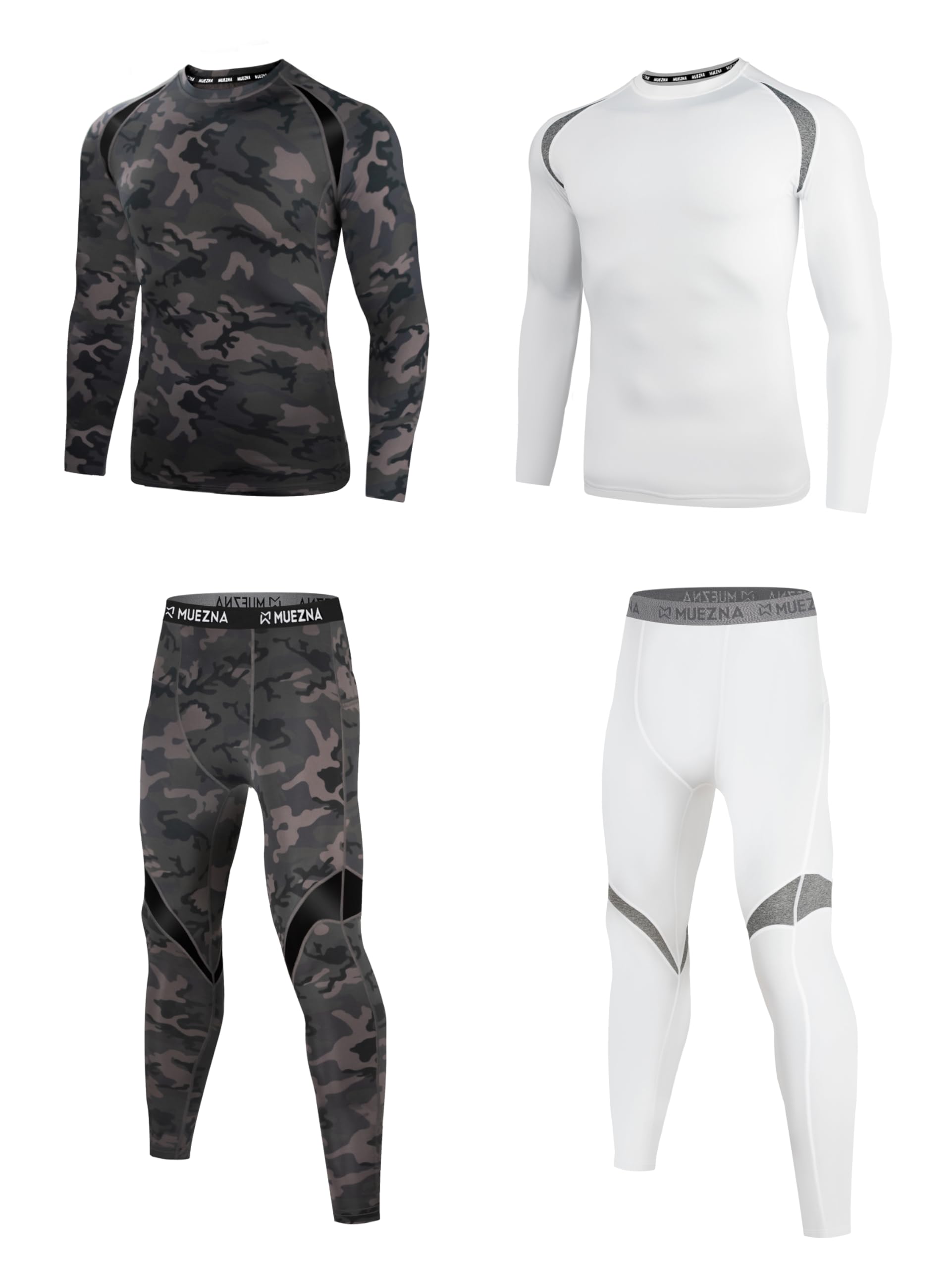 Amazon.com: Muezna 2 Pack Mens Thermal Underwear Set Fleece Lined Base ...