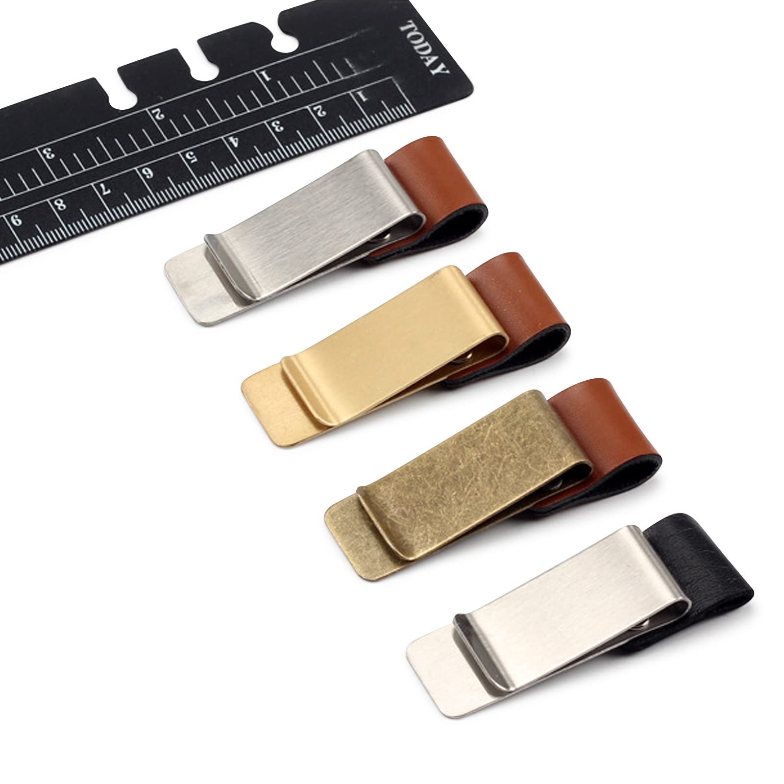 4 Clips Porta Bolígrafos - Estilo Retro, Acero Inoxidable Y PU, Para ...