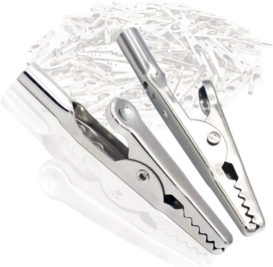 25 Pcs Metal Alligator Clip Spring Clamps, 35mm Small Metal Alligator ...