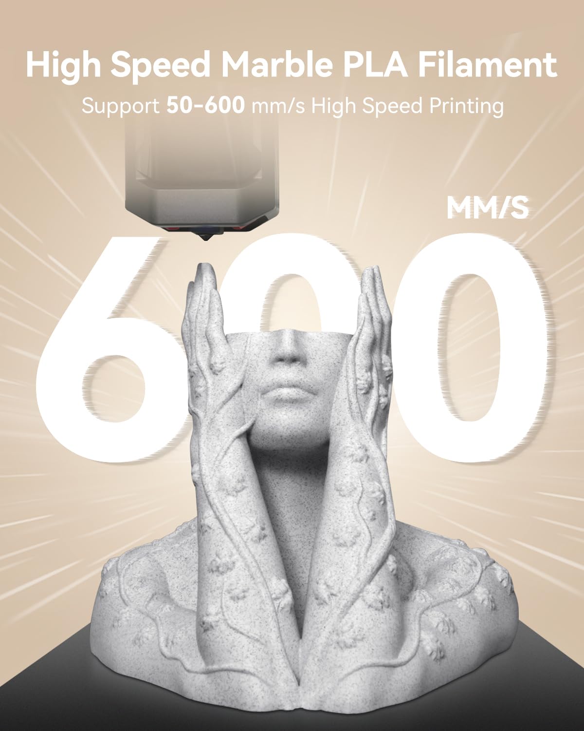 Snapklik.com : SUNLU High Speed Marble PLA Filament, 600mm/s High Speed ...
