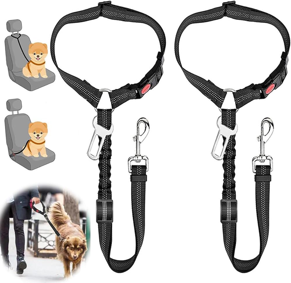 Dog Car Seat Belts 2 Pcs, Dog Car Harness, Dog Seat Belts for Cars ...
