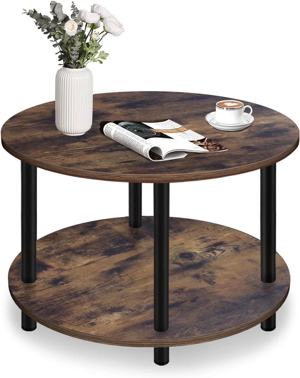 Amazon.com: Masigle Round Coffee Table for Living Room, Modern Center ...