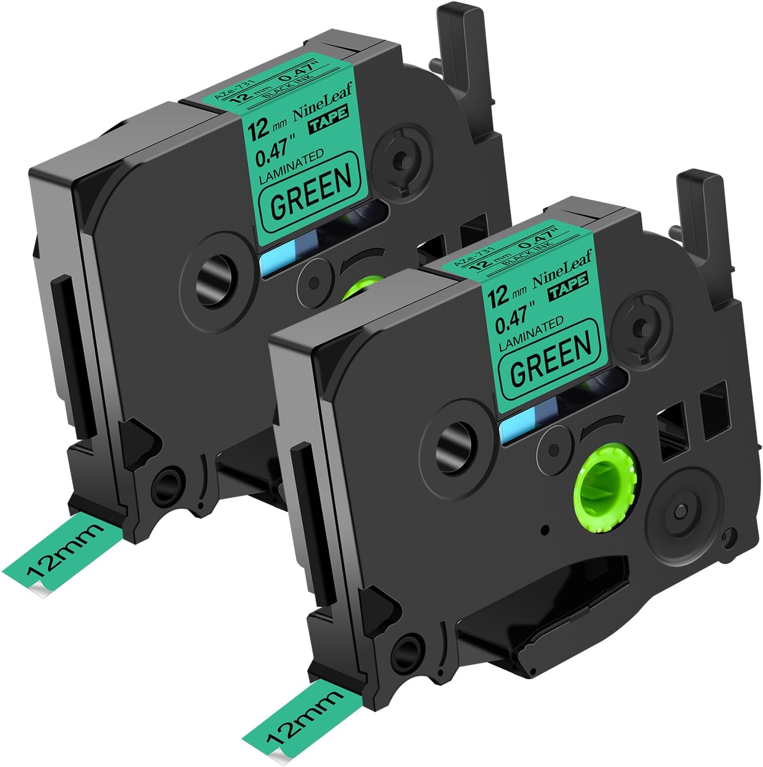 Amazon.com: NineLeaf TZe-731 Label Tape 12mm 0.47 Laminated Green tz731 ...