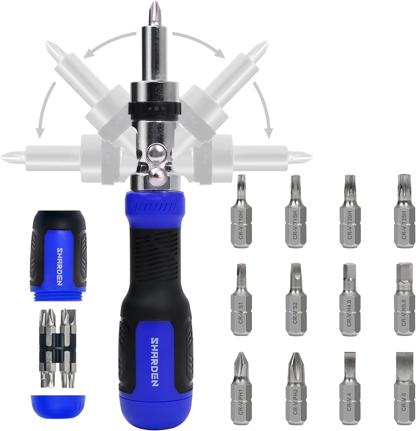 SHARDEN Ratchet Screwdriver 13-in-1 Multi Screwdriver Tool All in One ...