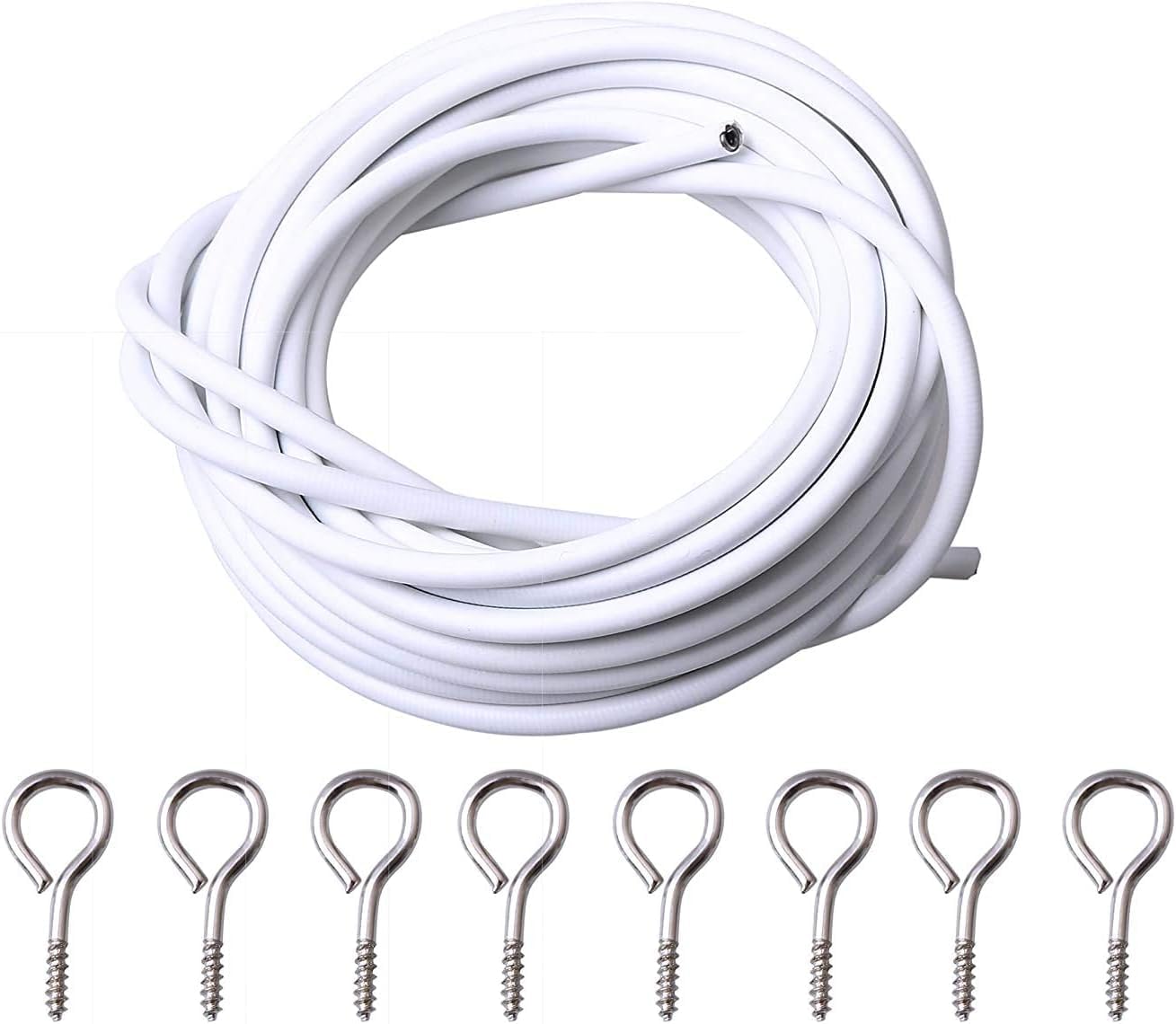 So useful 3M CURTAIN WIRE SET WITH 16 HOOK AND EYE FITTINGS WHITE ...