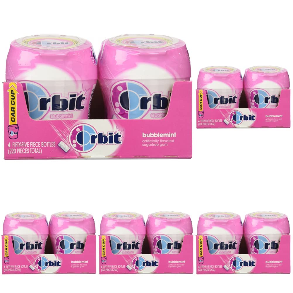 Amazon.com : Orbit Bubble Gum Cups, Bubble Mint, 55 pieces bottle, 4 ...