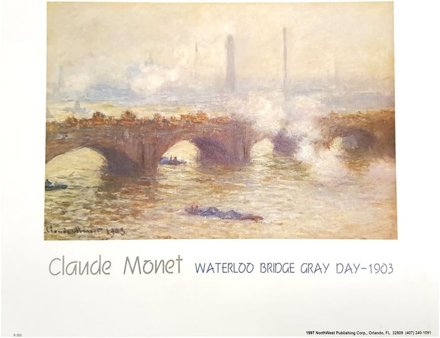 Amazon.com: Waterloo Bridge Gray Day - 1903 By Claude Monet (8"x10 ...