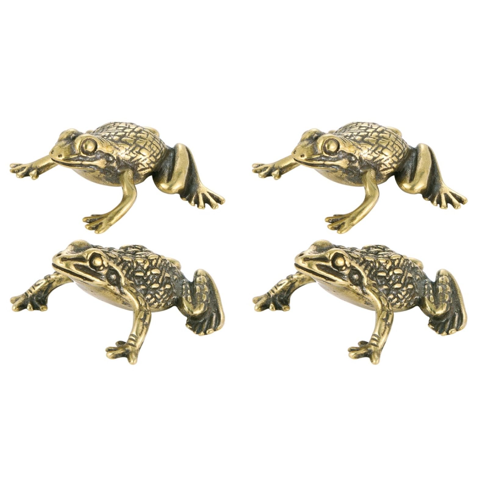 Amazon.com: 2 Sets Brass Frog feng Shui Office Decor Chinese ...