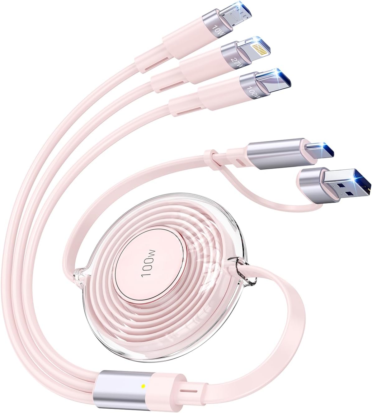 Amazon.com: 100W 6-in-1 Retractable Multi Charging Cable, USB C ...