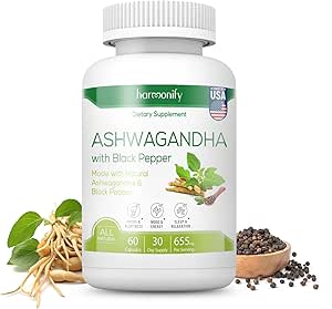 Amazon.com: HARMONIFY Ashwagandha Supplements KSM-66 Mixed Rosea with L Theanine, Extra Strength ...