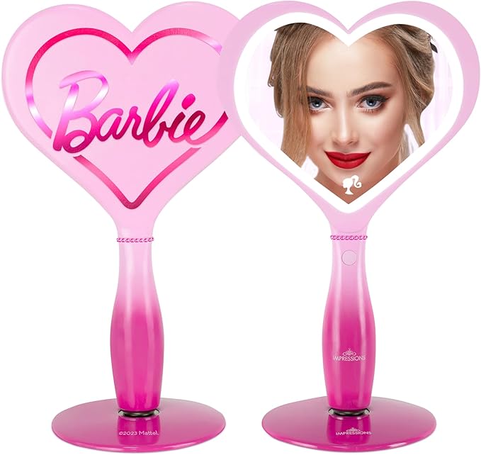 Amazon.com: Impressions Vanity Barbie LED Handheld Makeup Mirror with ...