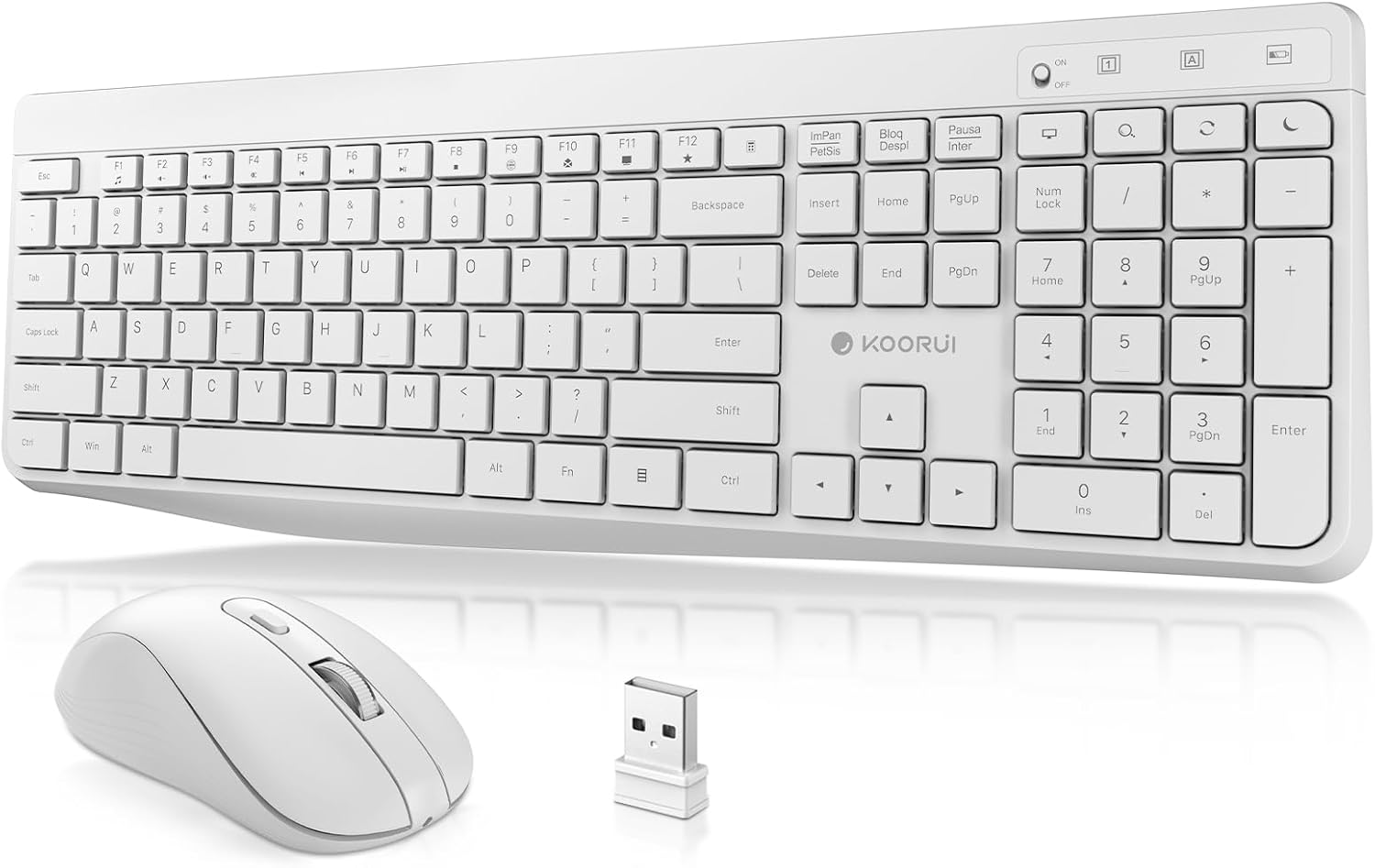 Amazon.com: Wireless Keyboard and Mouse Combo,KOORUI 2.4G Silent Full ...