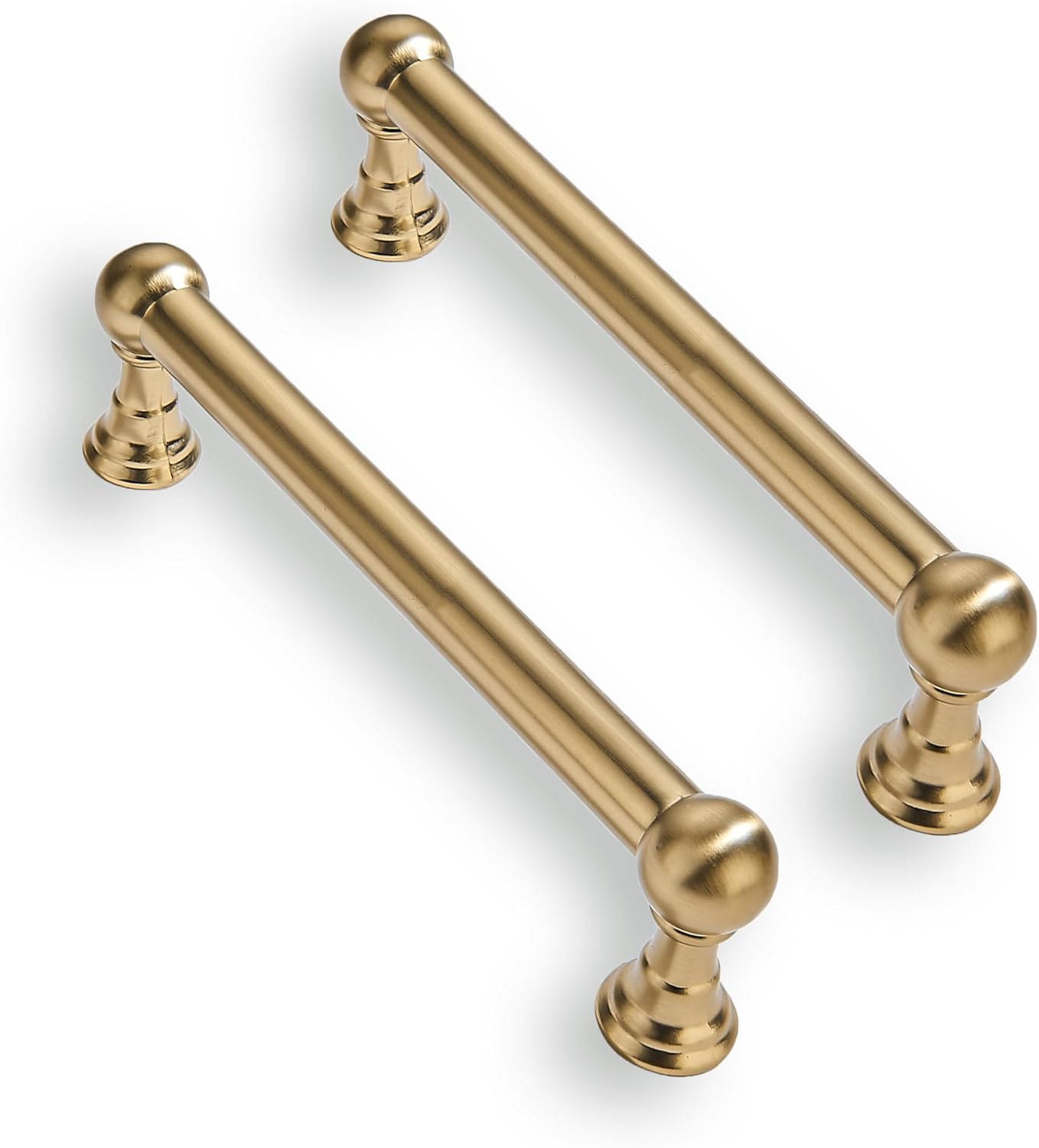 CABDM 4 Inch 2 Pack Solid Kitchen Cabinet Handles Brushed Gold Heavy ...