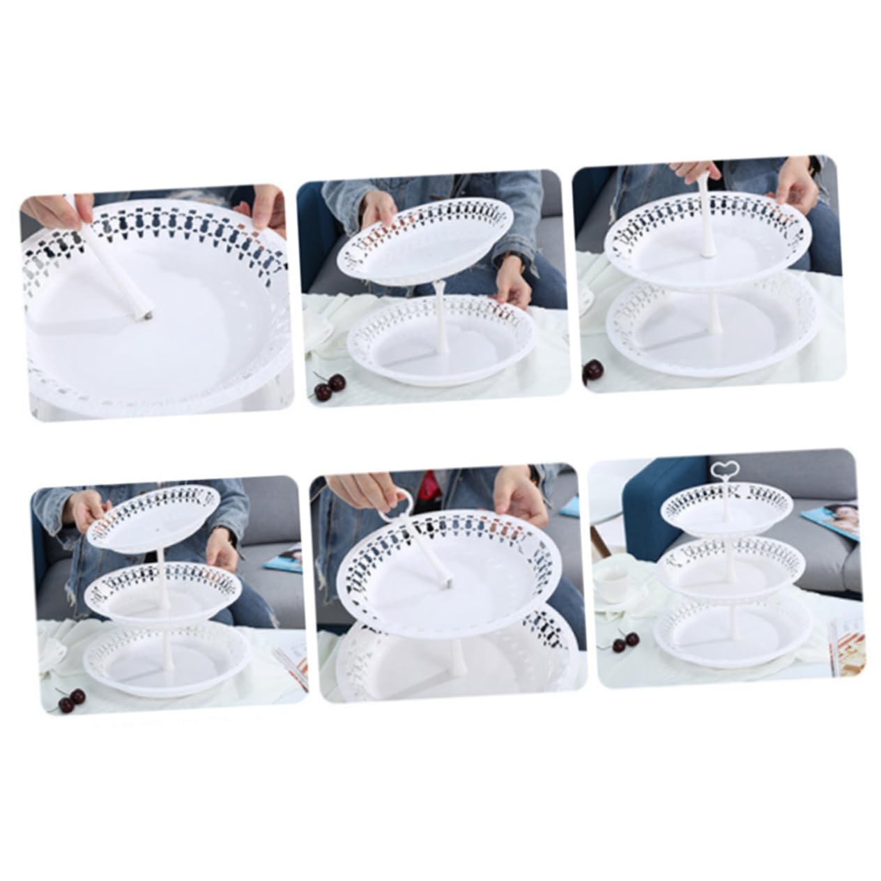 Amazon｜NUOBESTY 1個 カップケーキディスプレイ christmas xmas グリルしつけモップ ショーラック フルーツプレート ケーキトレイ ヨーロピアンスタイル 紙コップ ...