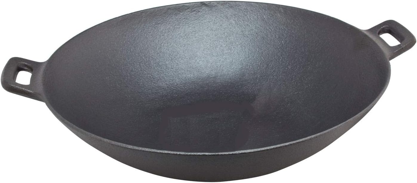Spetebo Cast Iron Wok - 36 x 11 cm - Cast Iron Wok - Induction Pan ...