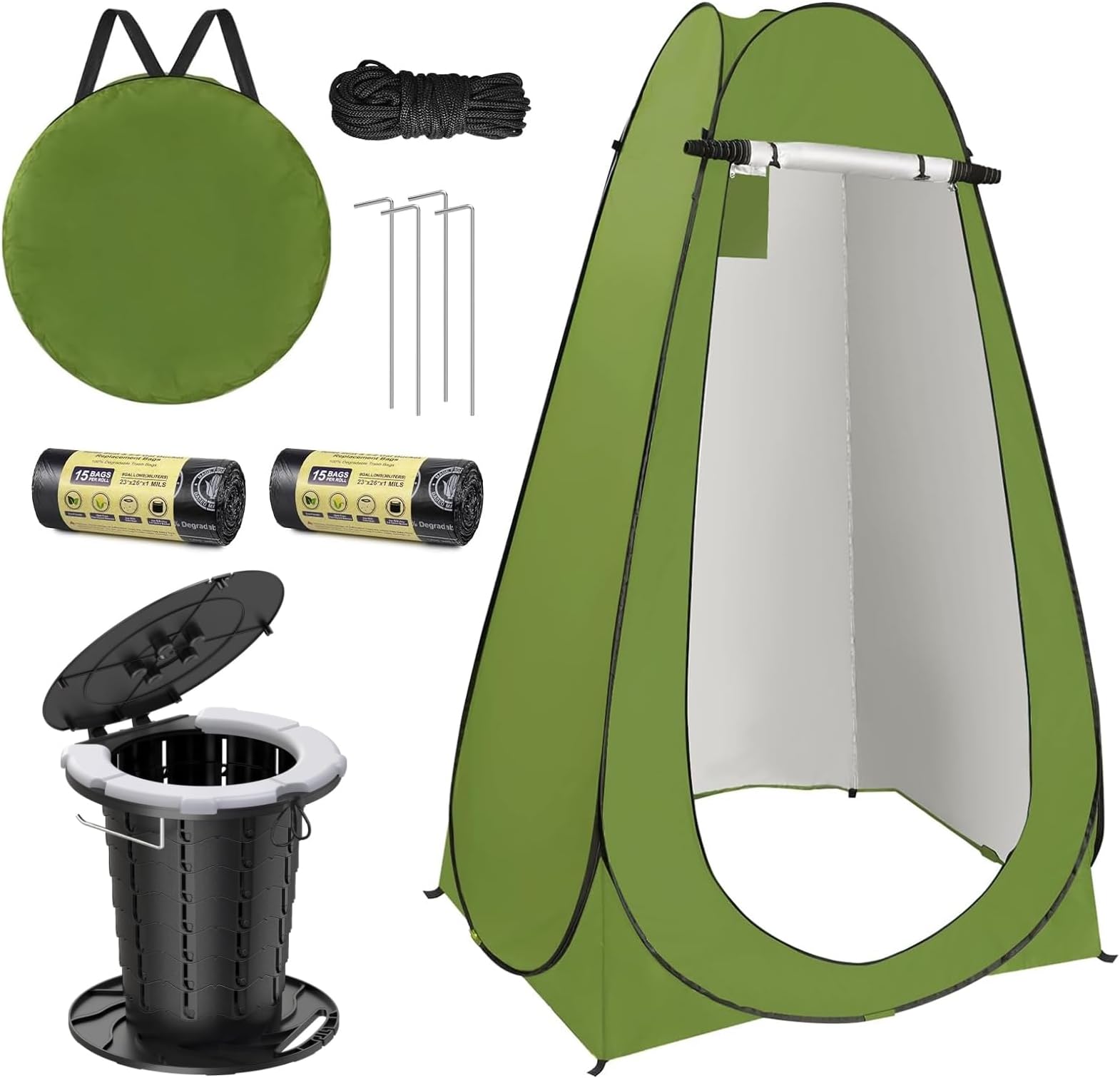 Amazon.com : BLIKA Portable Retractable Toilet Kit for Adults, Pop Up ...