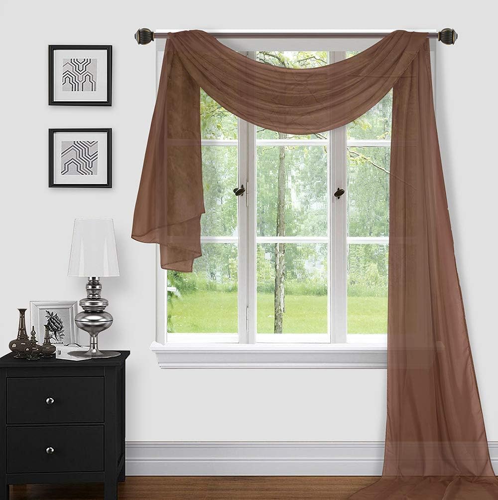 Amazon.com: NAPEARL Ombre Window Scarf Valance, Romantic Gradient Voile ...