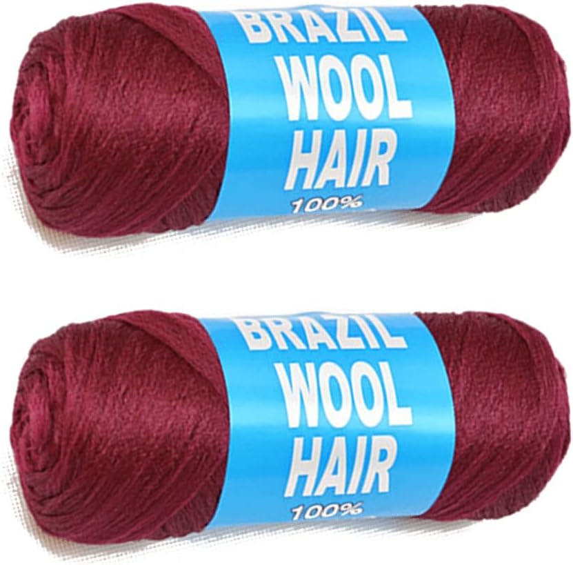 vepoty 1 Roll Brazilian Wool Hair Yarn for Braiding African Wig ...