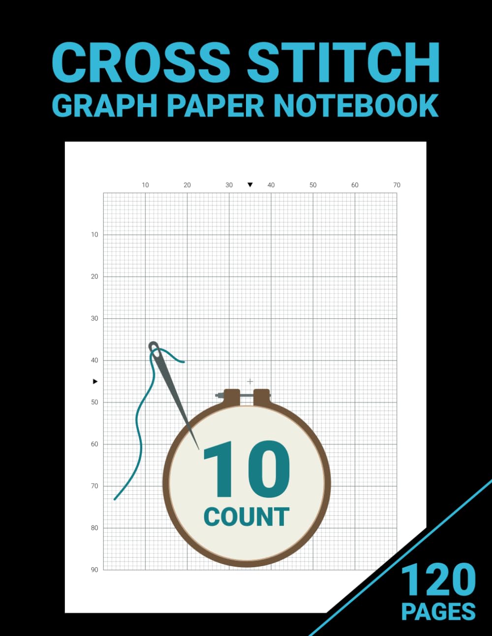 Cross Stitch Graph Paper 10 Count Notebook: 10 Squares Per Inch, For ...