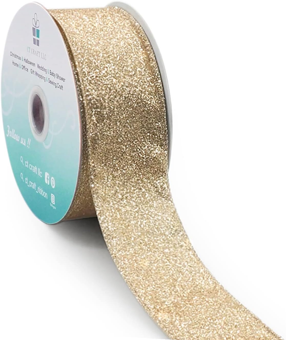 Amazon.com: Berwick Offray 4" Gold Brushed Glitter Ribbon
