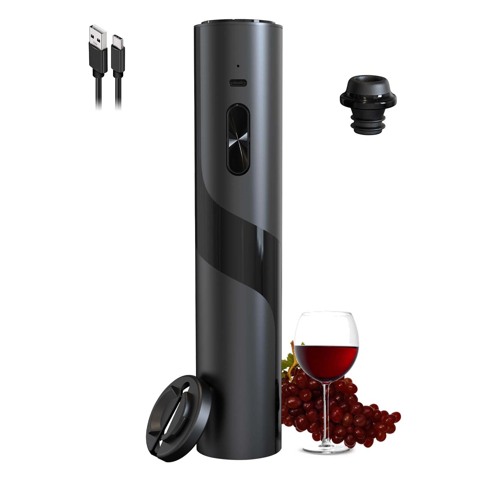 Amazon.com: COKUNST Electric Wine Opener with Vacuum Pump, USB Rechargeable Corkscrews Wine ...
