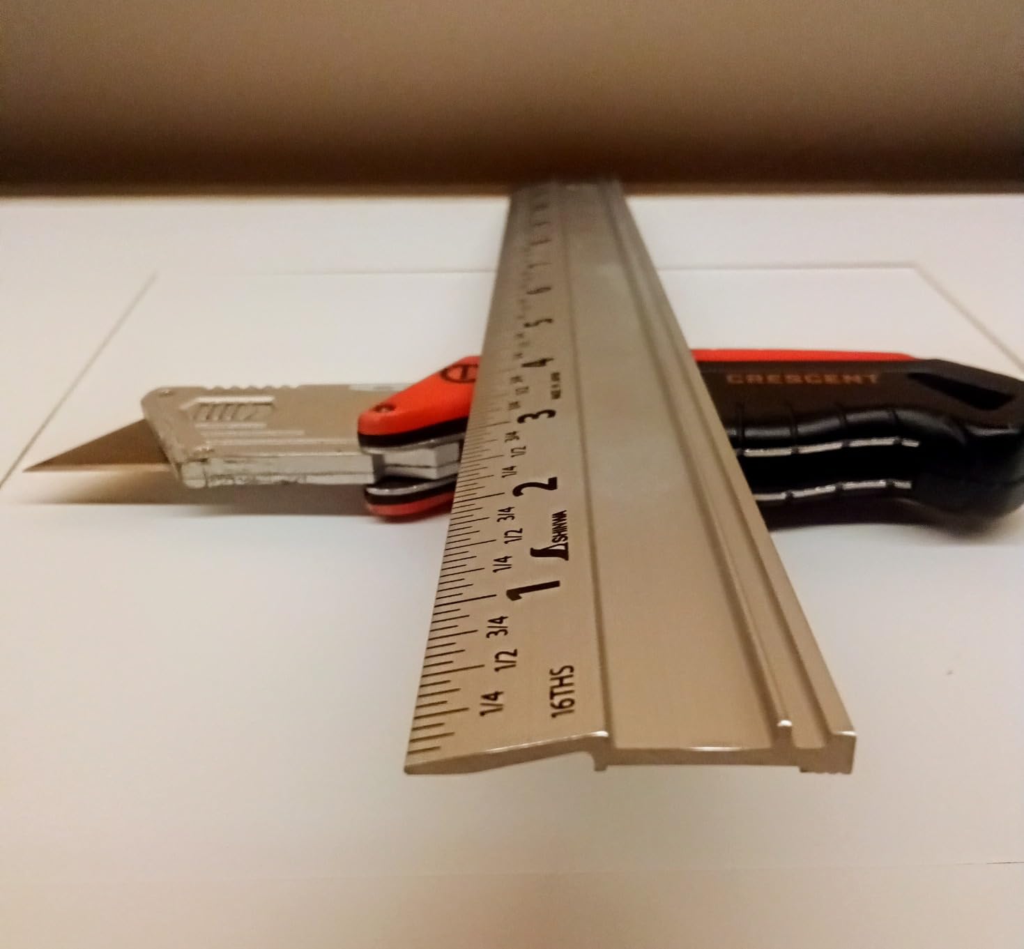 Shinwa 12" Extruded Aluminum Cutting Rule Ruler Gauge with Non slip ...