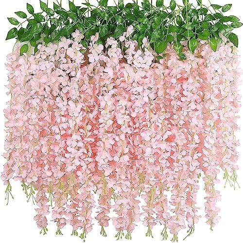 Amazon.com: 40 Pack Wisteria Flower Vines Garland, 3.75 Feet Artificial ...