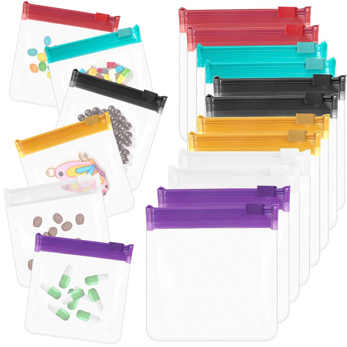 ZIBUYU® 12Pcs Medicine Pouch for Travel, Medicine Organizer Transparent ...