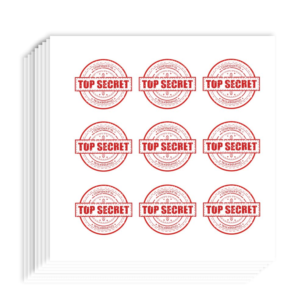 Amazon.com: AHANDMAKER 180 Pcs Self-Adhesive Top Secret Stickers, 0 ...