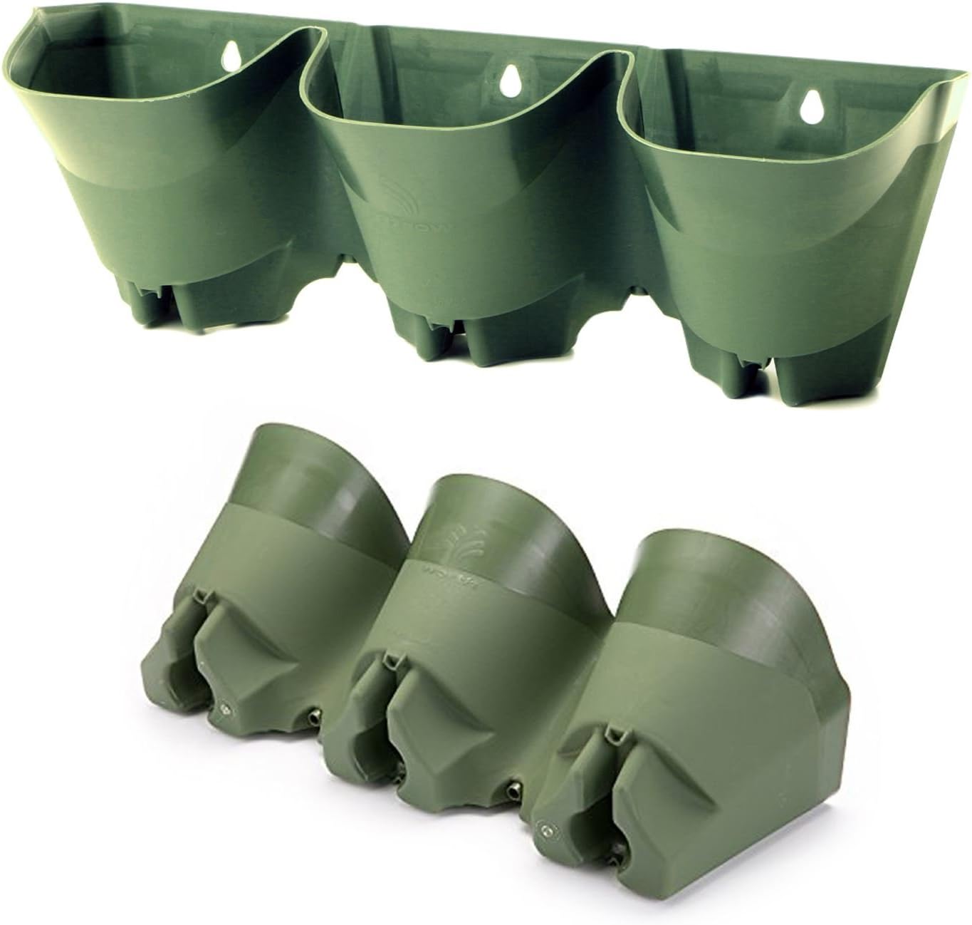 Wonderwall Self Watering Vertical 3 Pocket Garden Wall Planter Outdoor ...