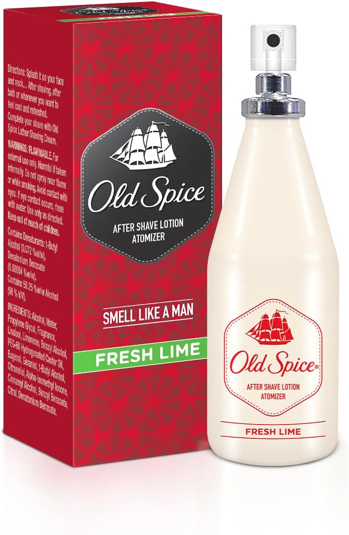 Old Spice ASL Atomised After Shave Lotion Fresh Lime - Cool, Aromatic ...