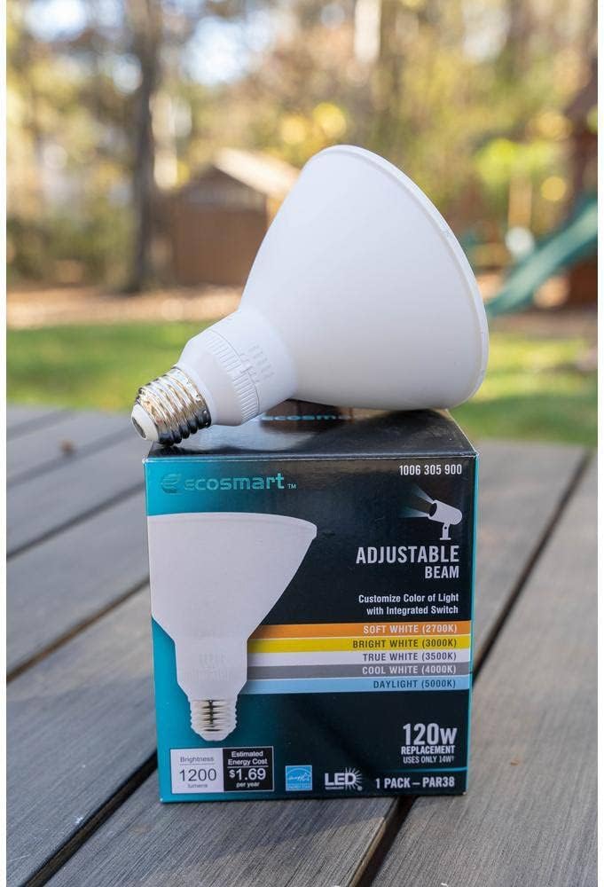 EcoSmart 120-Watt Equivalent PAR38 Dimmable CEC Flood LED Light Bulb ...