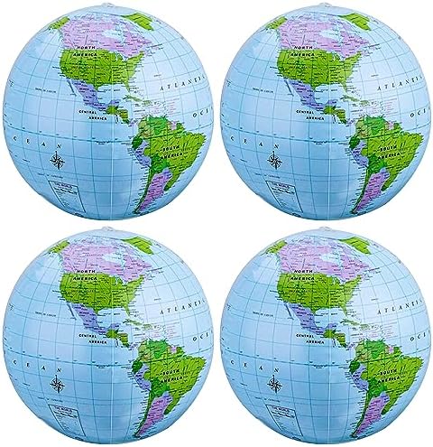 Amazon.com: Pangda 4 Pcs 24 Inches Inflatable Globe Giant Blow up PVC ...