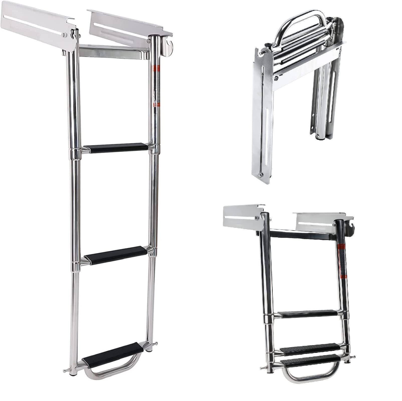 Yaemarine 3 Step Telescoping Boat Ladder Stainless Ladder Under ...
