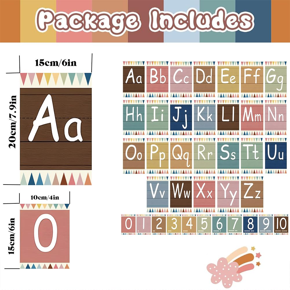 Snapklik.com : 37 Pieces Alphabet Bulletin Board Strips Set Colorful ...