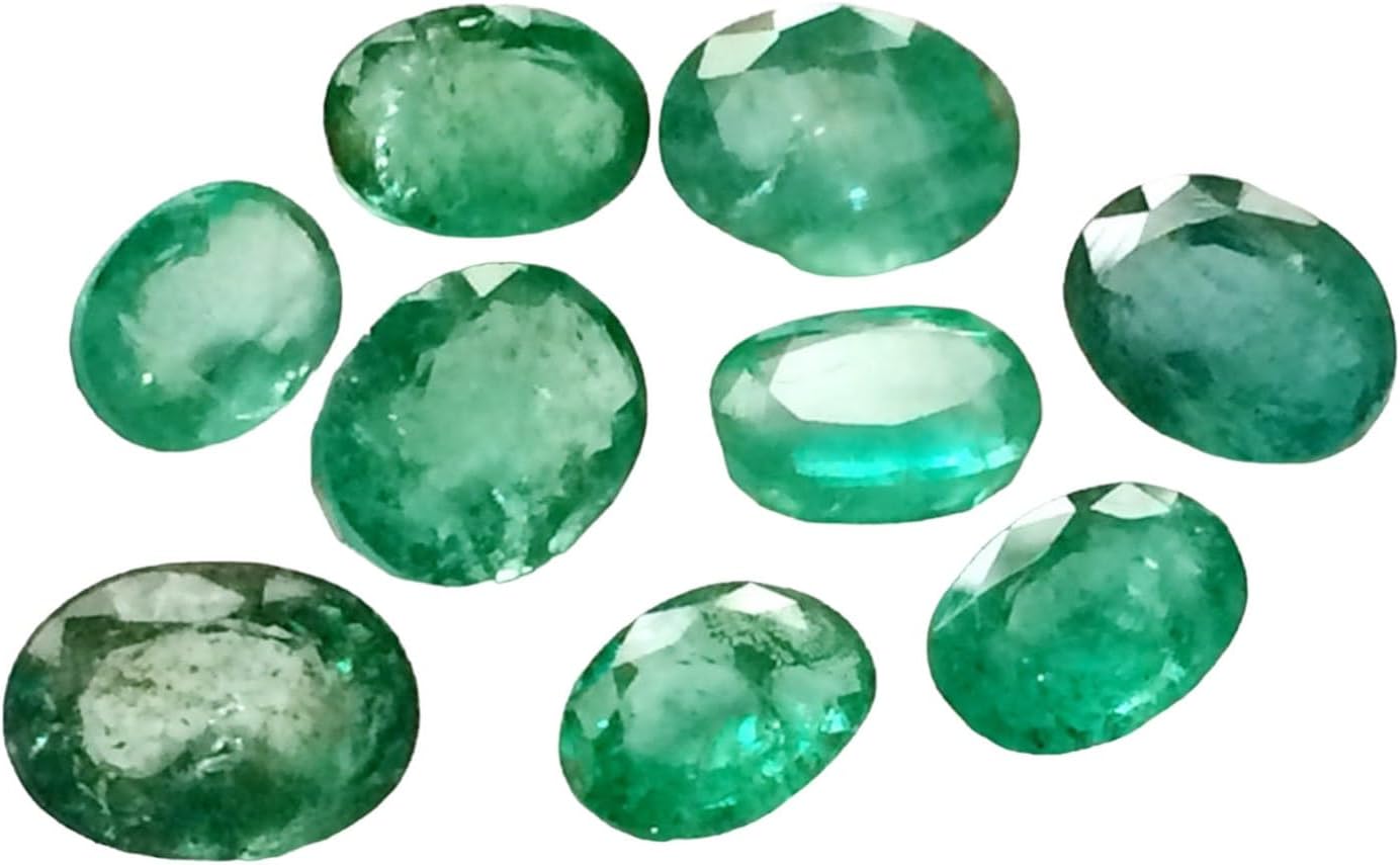 Gems For Jewels Woman's 5x7mm - 6x8mm Emerald Oval Cut Stones, 1 Piece ...