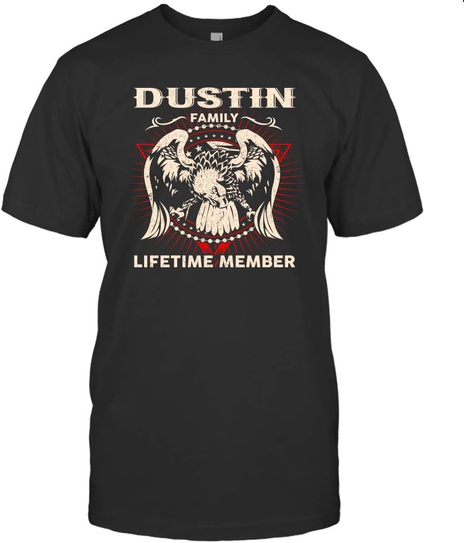 Dustin Shirts Dustin Family Lifetime Member, playera negra, Large ...