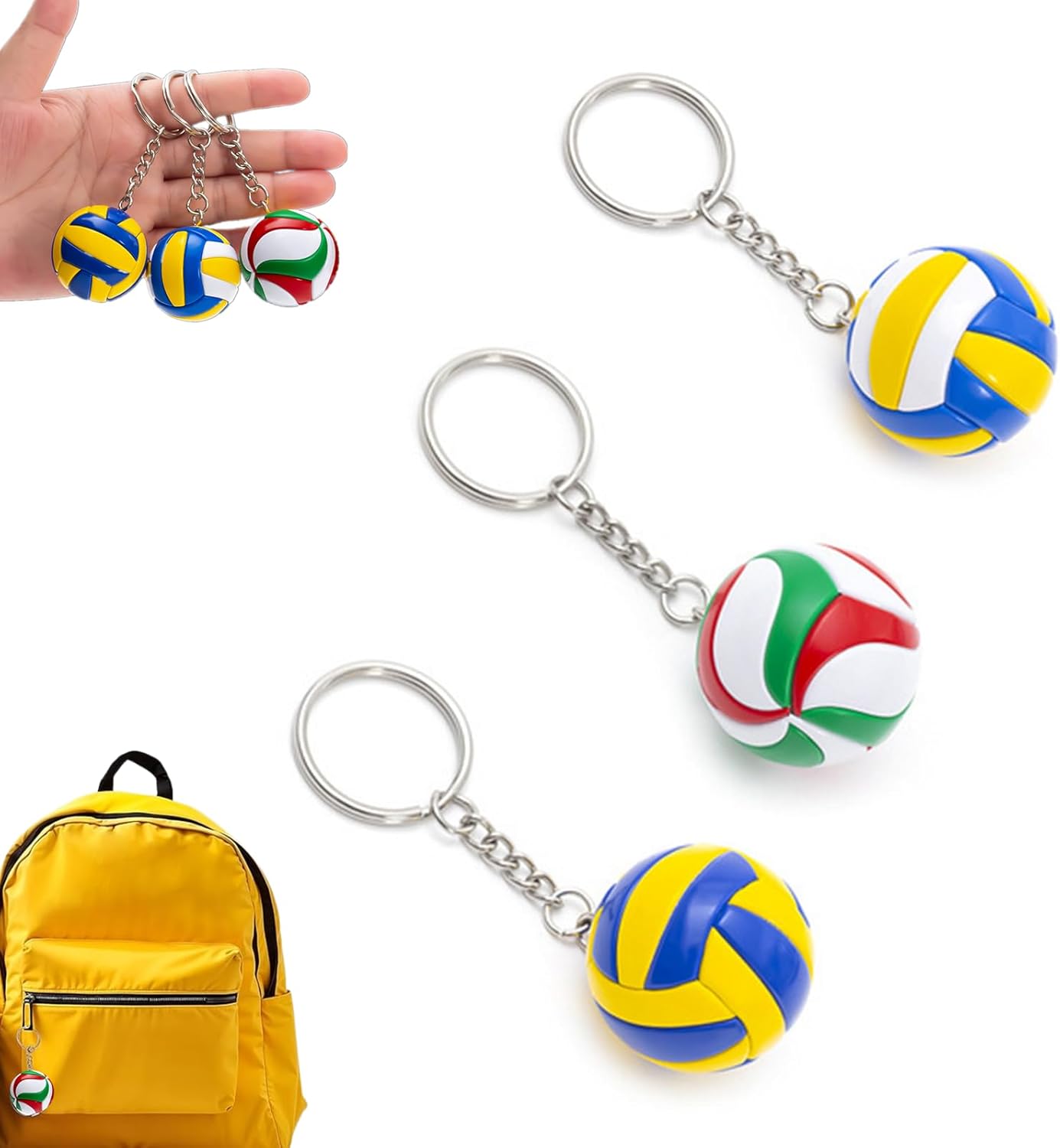 ZWxqysp 3 PCS Volleyball Keychains Portable Volleyball Keyring ...