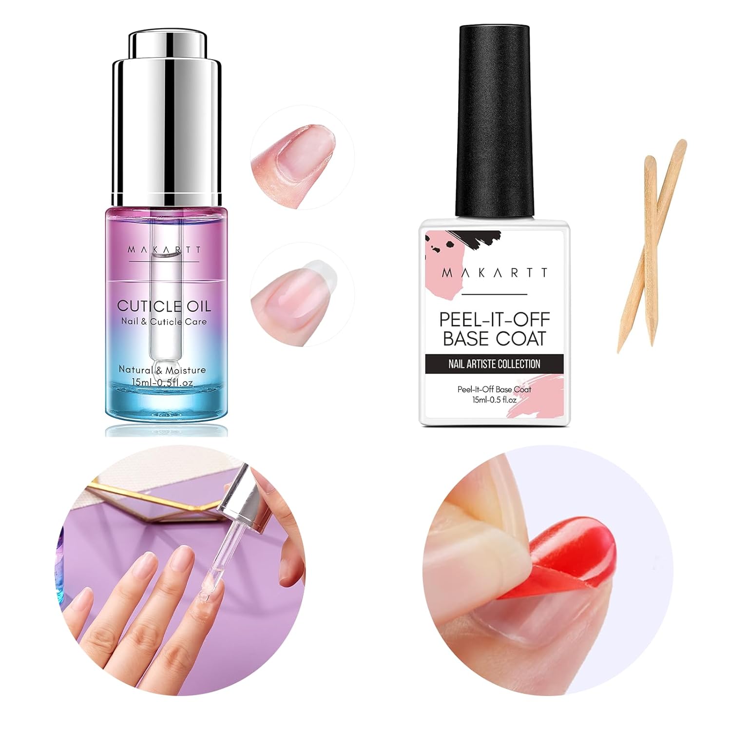 Amazon.com: Makartt Peel Off Base Coat, 15ml UV Gel Base Coat Nail ...