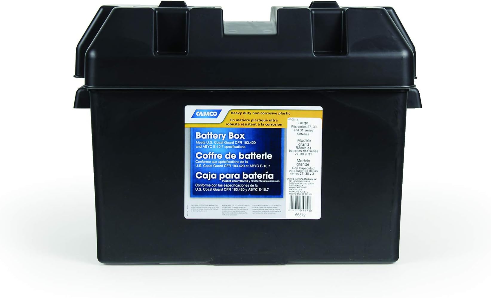 Camco Large Battery Box with Straps and Hardware - Group 27, 30, 31 ...