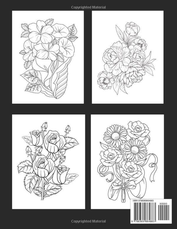 Snapklik.com : Large Print Flowers Coloring Book: Simple And Bold ...