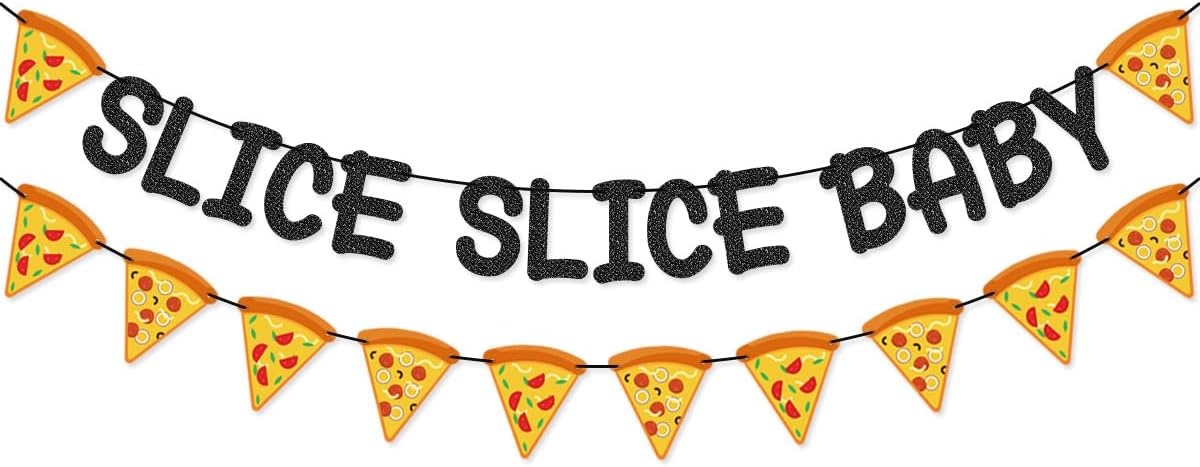 Amazon.com: Slice Slice Baby Banner Garland for Pizza Baby Shower ...