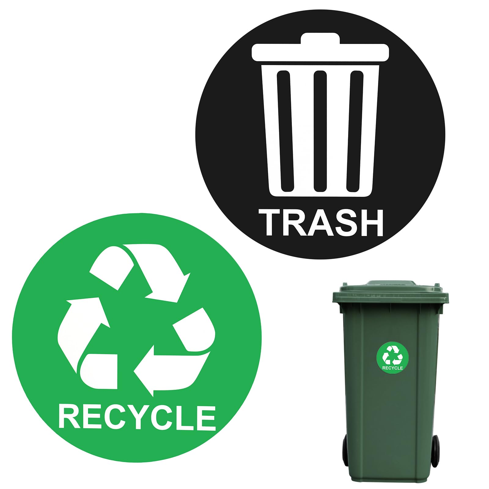 Amazon.com: 8 Pcs Recycle Sticker for Trash Can Large Trash Sticker ...