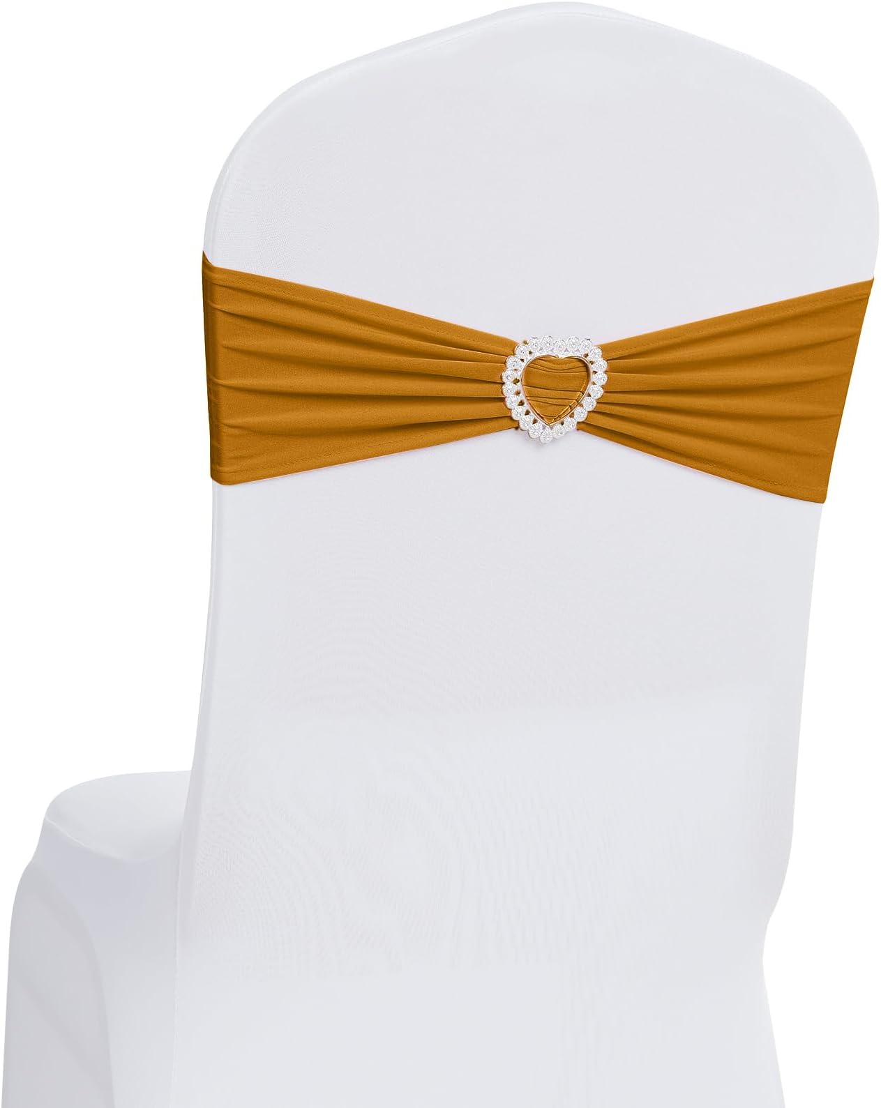 Amazon.com: BOUBONI Gold Chair Sashes 25 Pack Spandex Stretch Chair ...